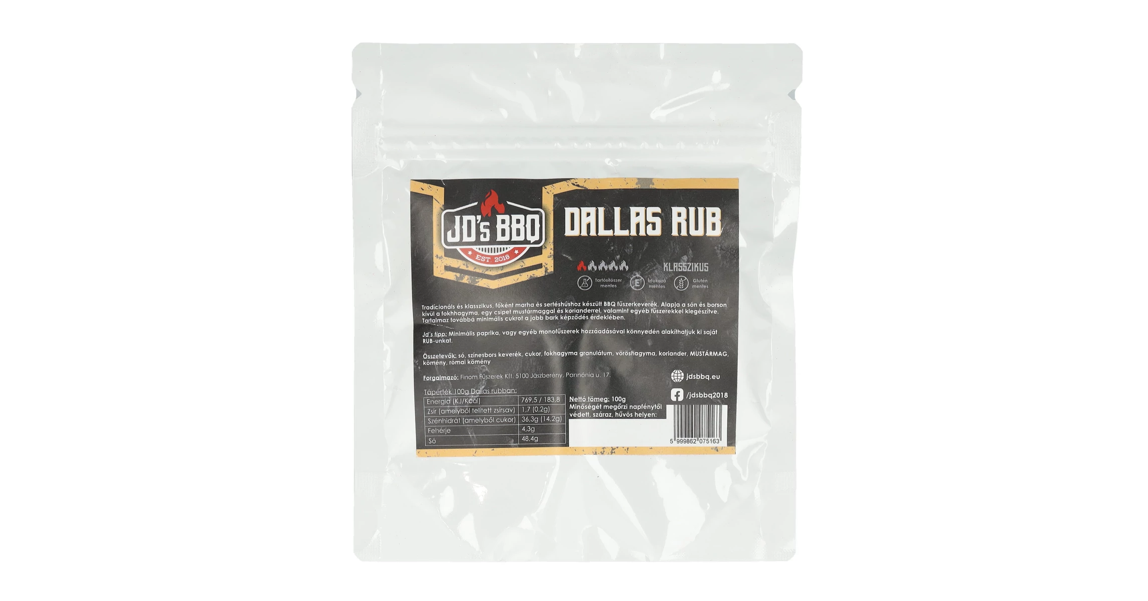JD's BBQ DALLAS RUB szárazpác fűszerkeverék